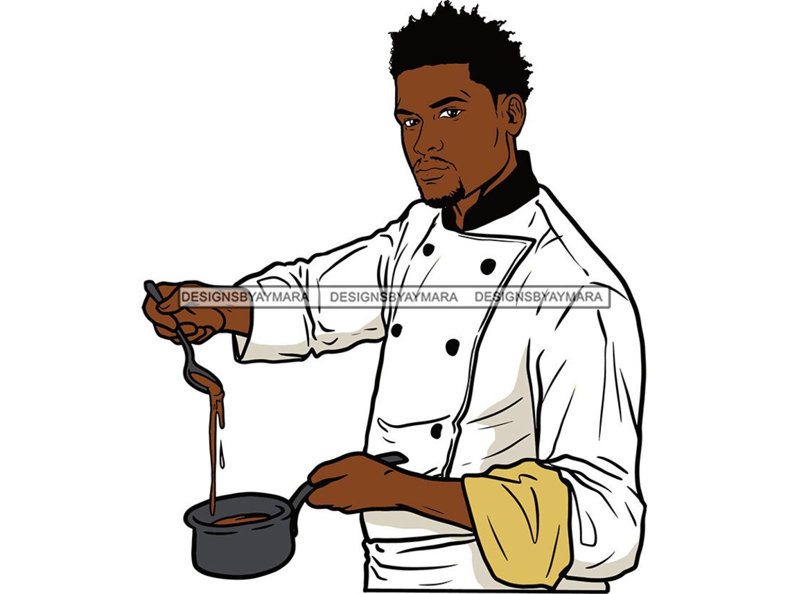 Afro Black Man Chef Kitchen Culinary Male Cooking Cook Cuisine - Etsy
