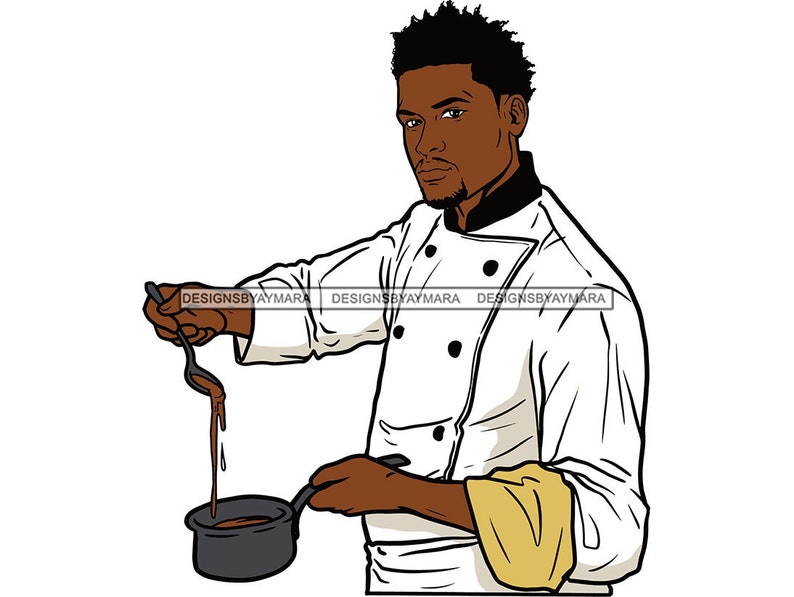 Afro Black Man Chef Kitchen Culinary Male Cooking Cook Cuisine - Etsy