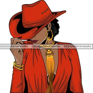 Afro Lola Cowboy Hat Cowgirl Western Swag Black Woman Bamboo Earrings ...