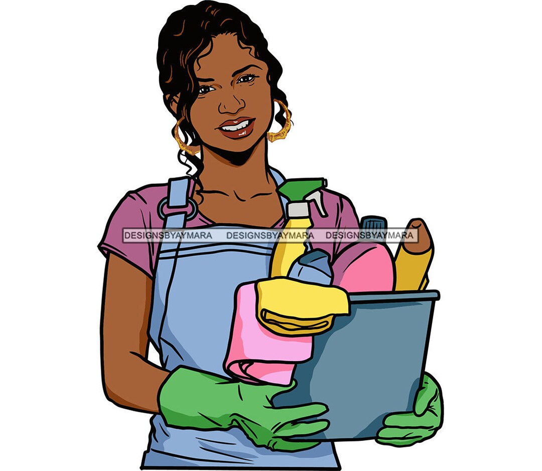 Cleaning Service Afro Woman Housekeeper Housekeeping Maid Chambermaid ...