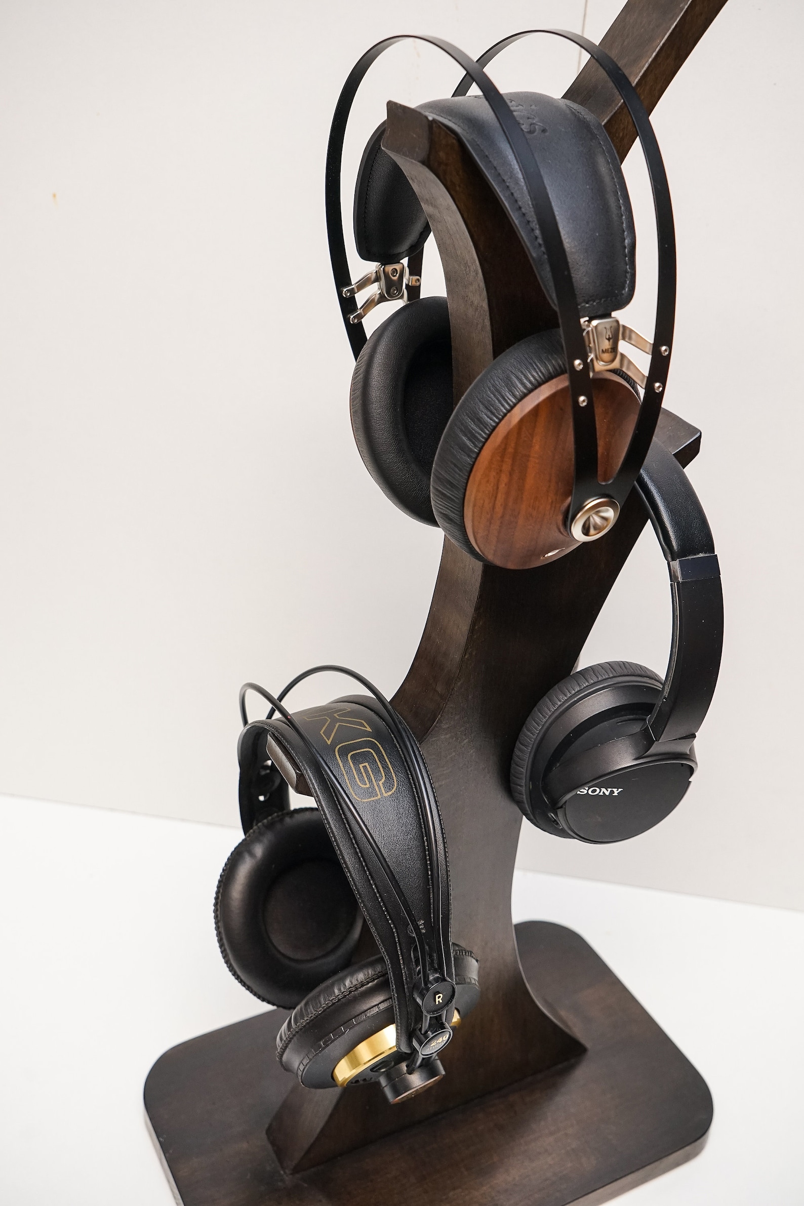 Tree Shaped Triple Headphone Stand | Wooden Large Headphone Holder ...