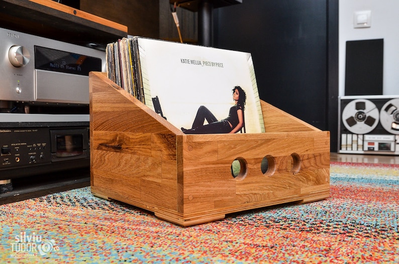 OAK RECORD Storage Real Oak Hardwood Finished in Linseed Oil - Etsy