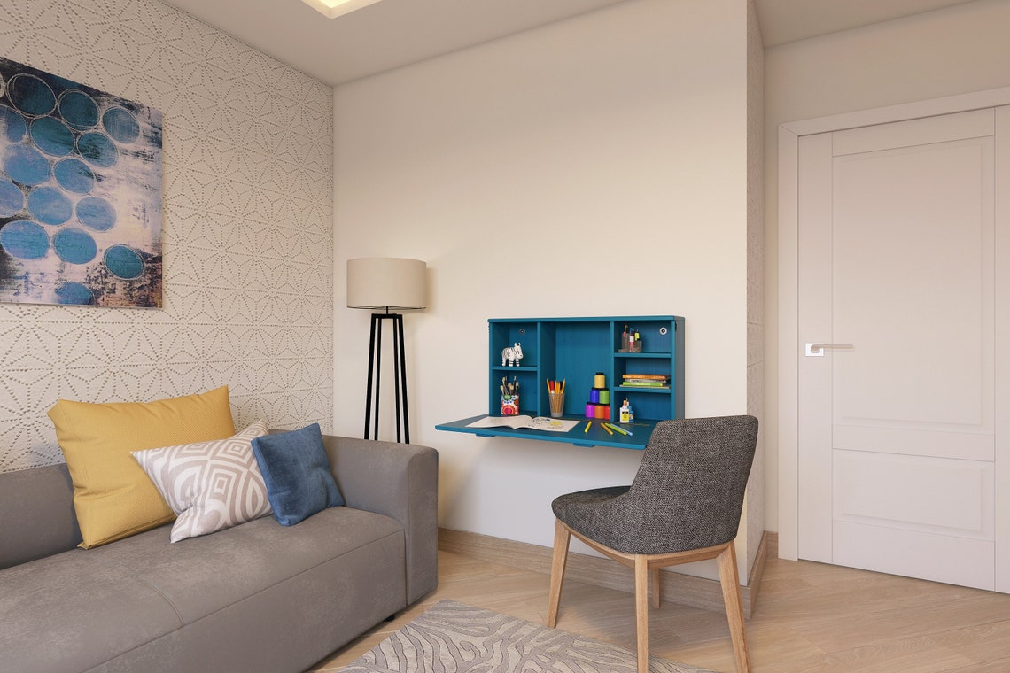 Drop Down MURPHY DESK Wall Mounted Desk With Shelves Fold - Etsy