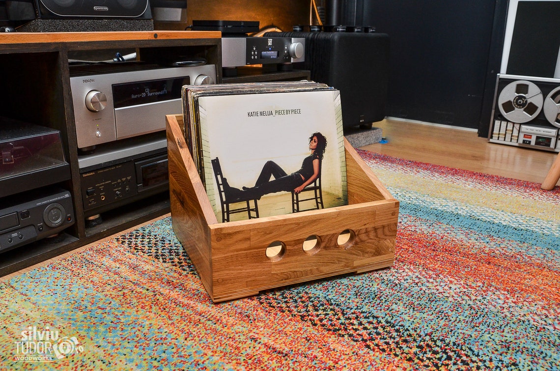 OAK RECORD Storage Real Oak Hardwood Finished in Linseed Oil - Etsy