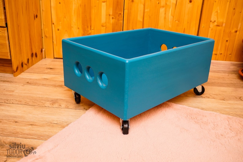 TURQUOISE LP STORAGE Rolling Vinyl Crate Record Box With - Etsy