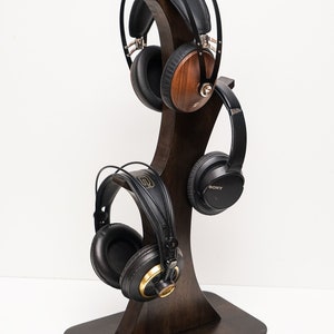 Tree Shaped Triple Headphone Stand | Wooden Large Headphone Holder ...