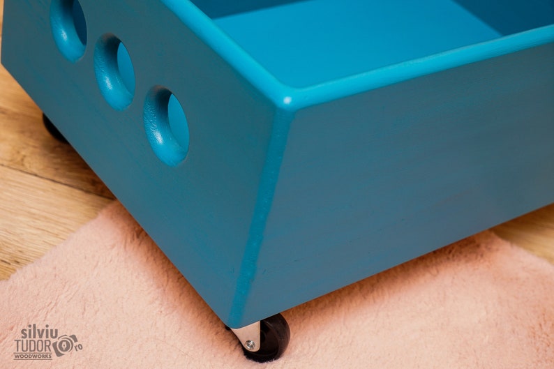 TURQUOISE LP STORAGE Rolling Vinyl Crate Record Box With - Etsy