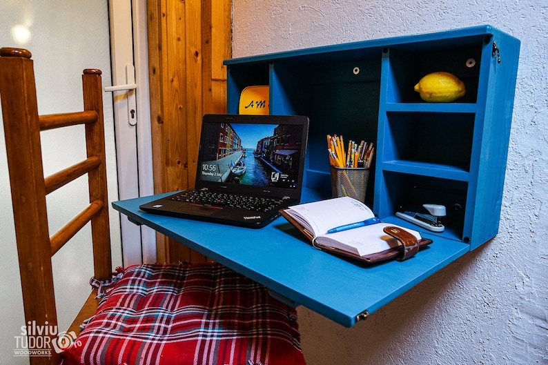 Wall Mounted Fold Down Desk | Kids Room Decor Writing Desk | Handmade ...