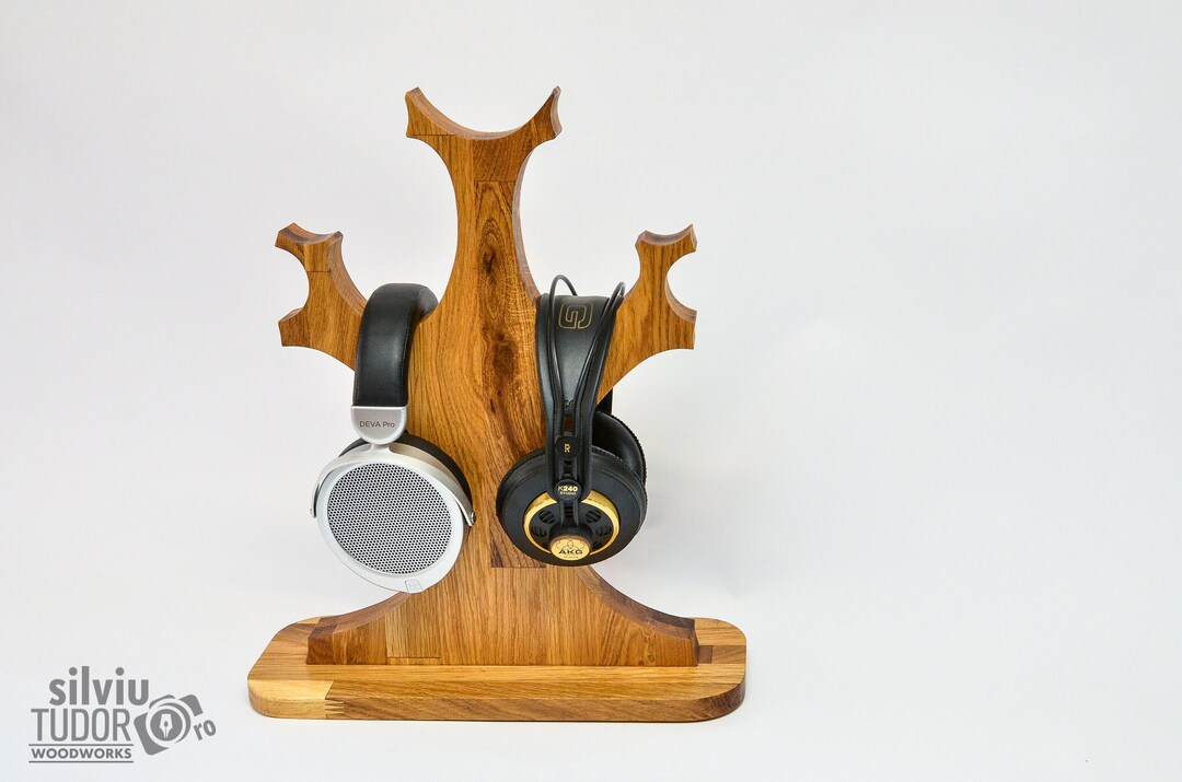 Double Tree Shaped Audiophile Headphone Stand | Handmade From Solid ...
