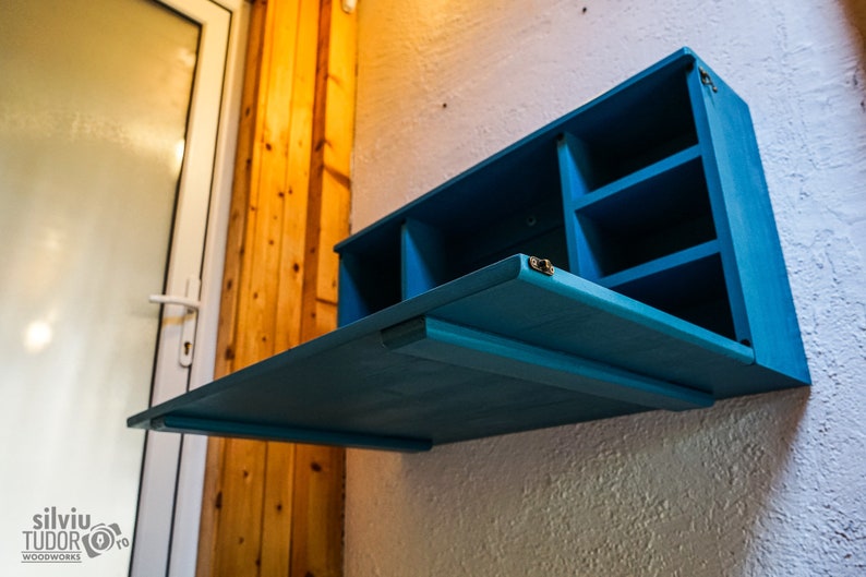 Drop Down MURPHY DESK Wall Mounted Desk With Shelves Fold - Etsy