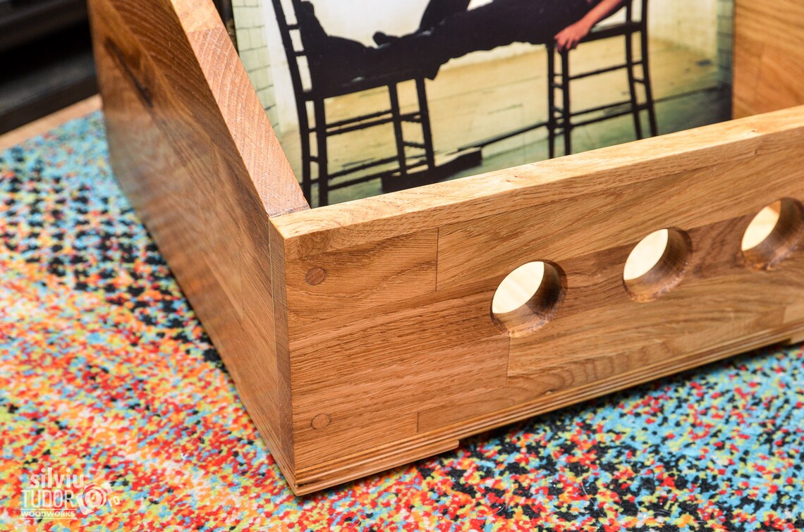 OAK RECORD Storage Real Oak Hardwood Finished in Linseed Oil - Etsy