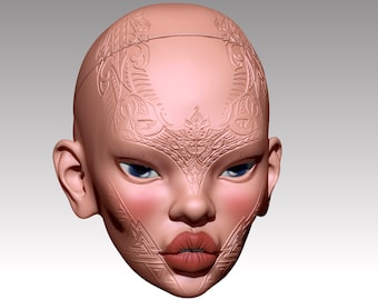 3d Digital File Kid Head for Bjd Doll for 3d Printing STL/OBJ Files ...