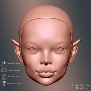 3d Model STL File Elf Head With Wig Shell and Eyes for 3d Printing - Etsy
