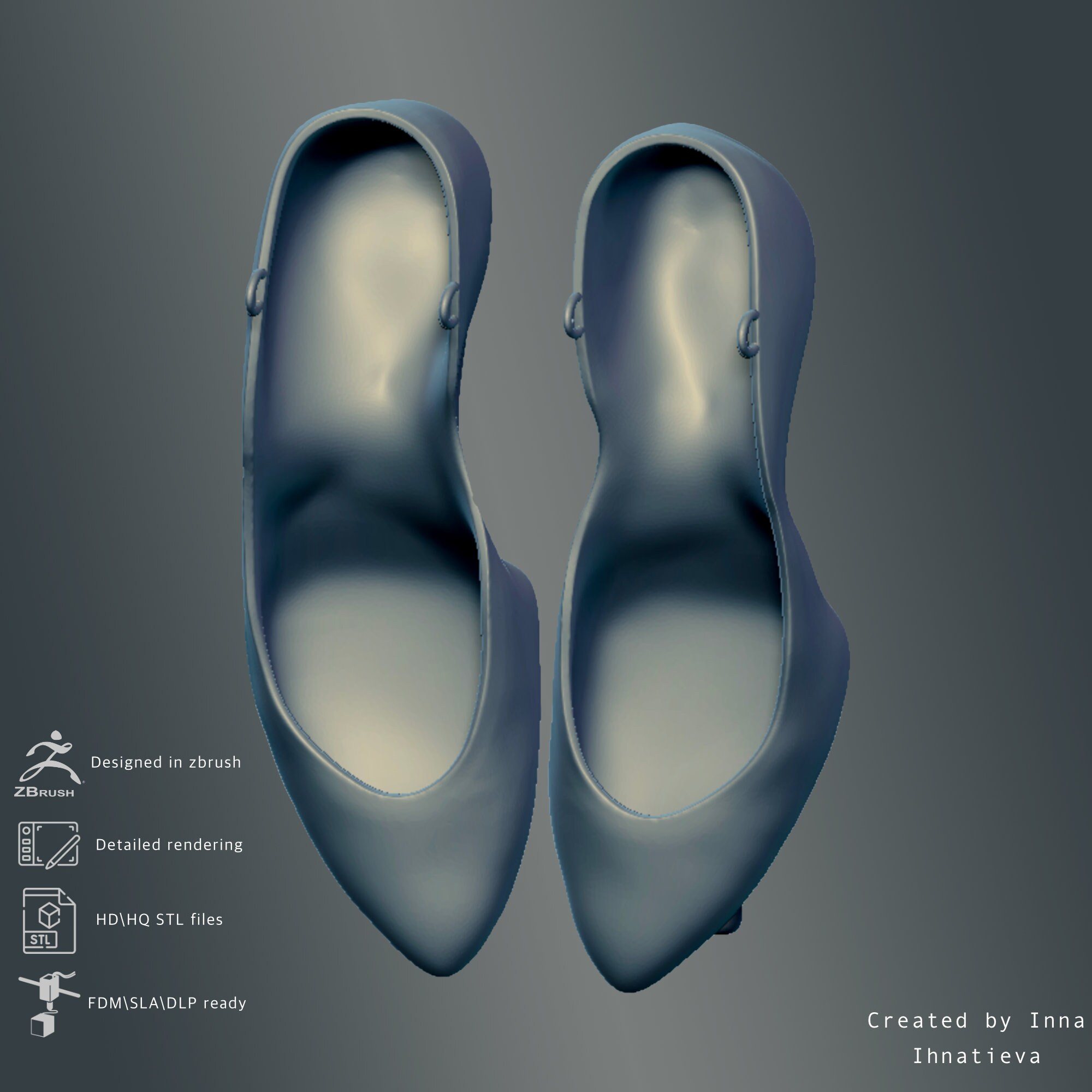 BJD Doll High Heels 3D STL File: Customizable Ballet Foot Shoes ...
