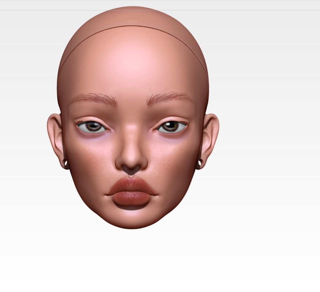 3d Model STL File BJD Doll Head With Wig and Eyes for 3d Printing - Etsy