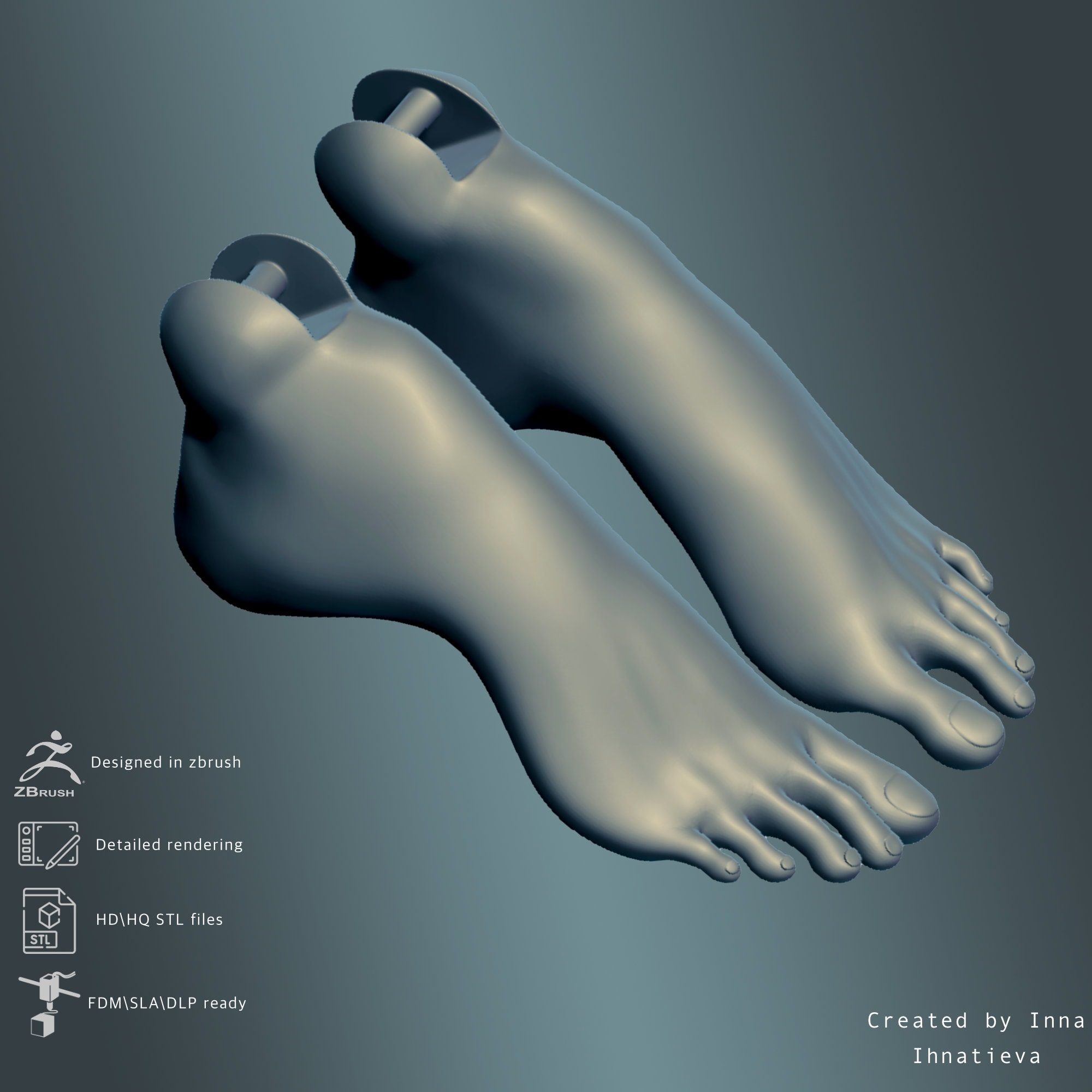 3d model heel feet for bjd doll STL file | Etsy