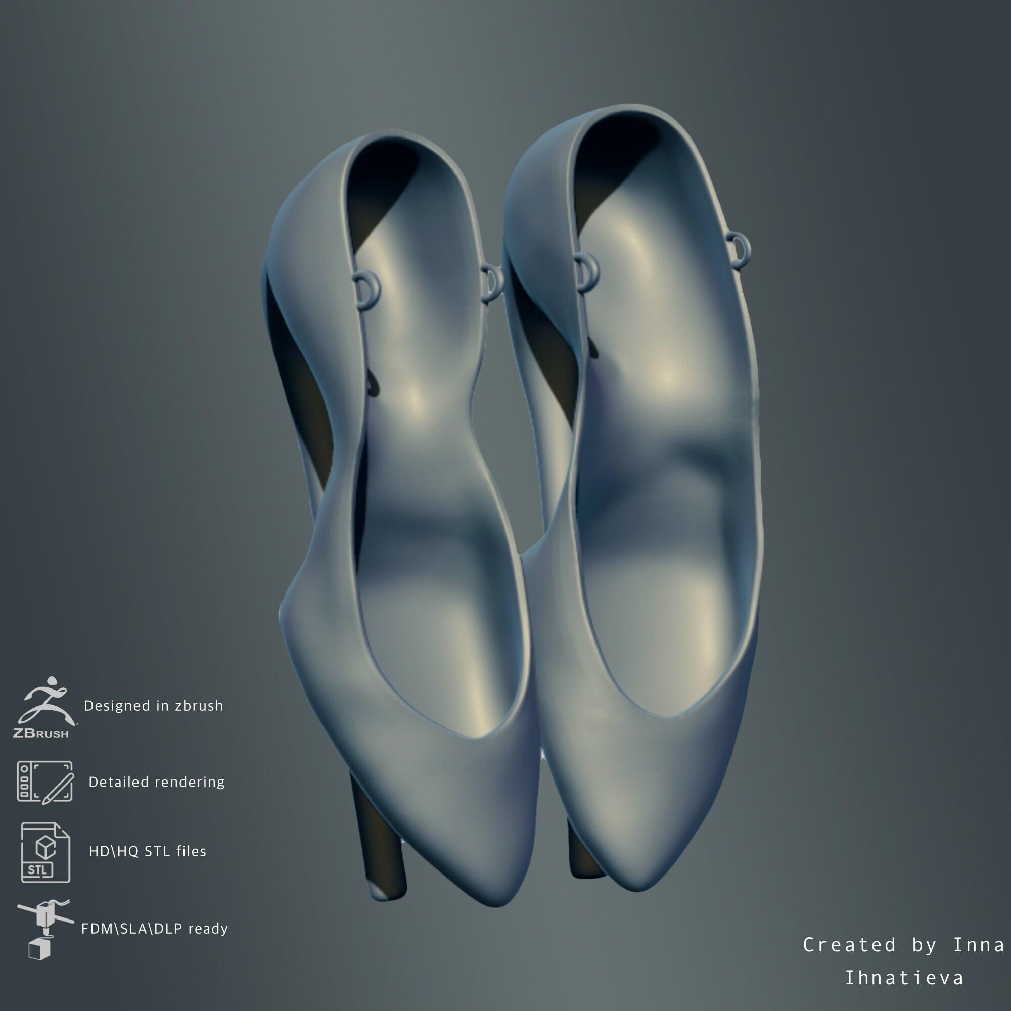 BJD Doll High Heels 3D STL File: Customizable Ballet Foot Shoes ...