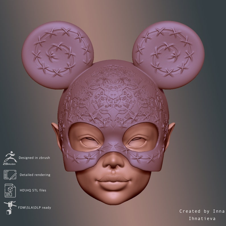 3d Model Mask for Bjd Doll STL File for 3d Printing - Etsy