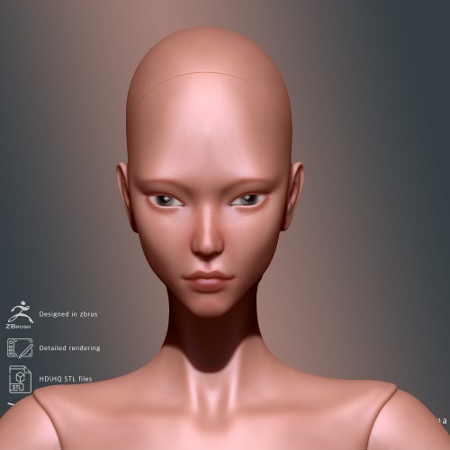 3d Model Mask for Bjd Doll STL File for 3d Printing | Etsy