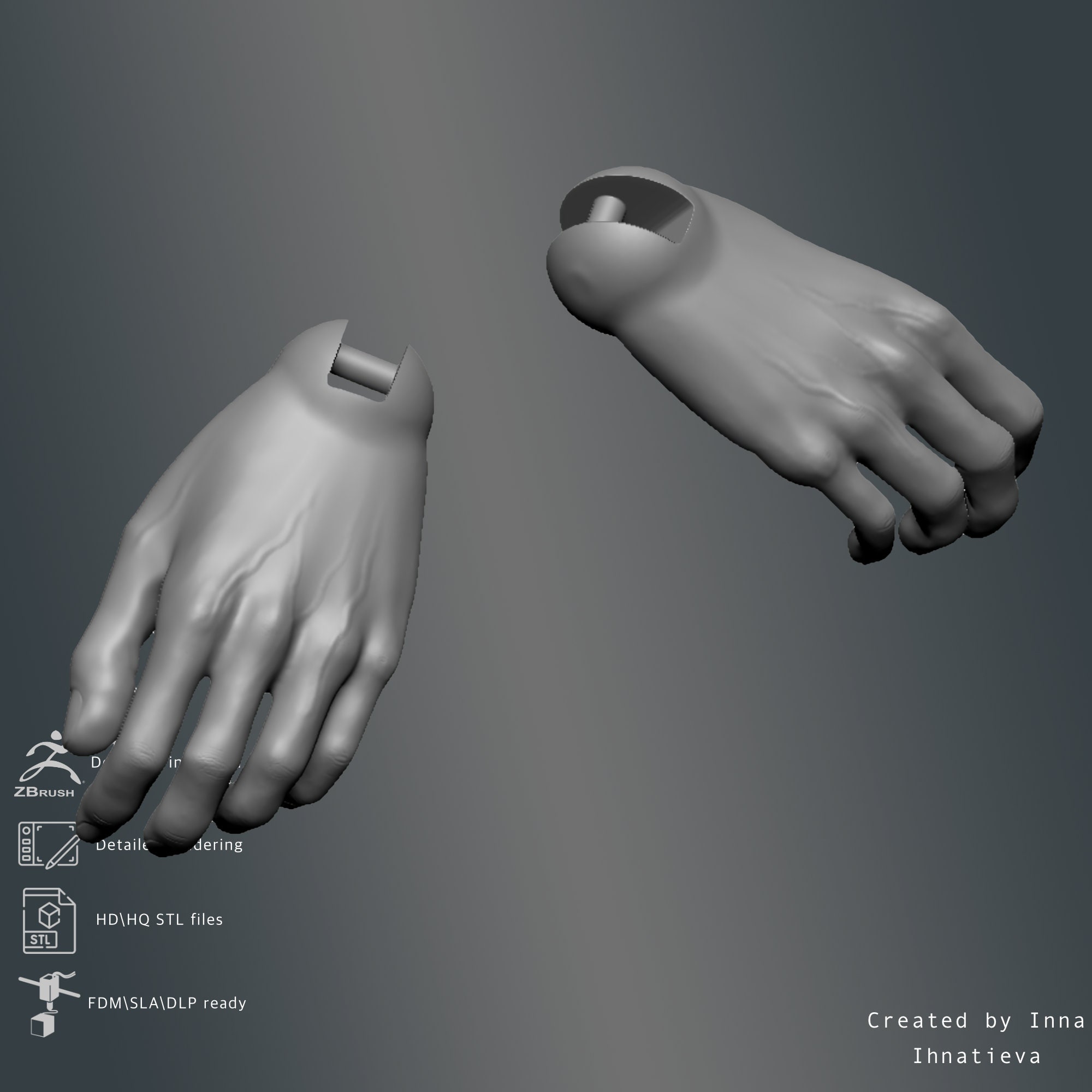 3d Model Male Bjd Hands STL File for 3d Printing - Etsy