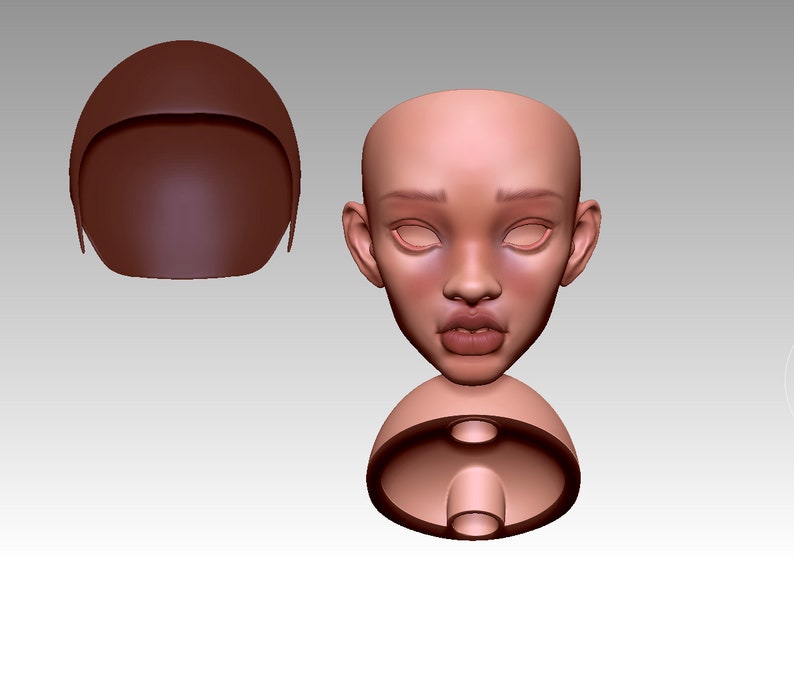 3d Model STL File BJD Doll Head With Cap for 3d Printing - Etsy