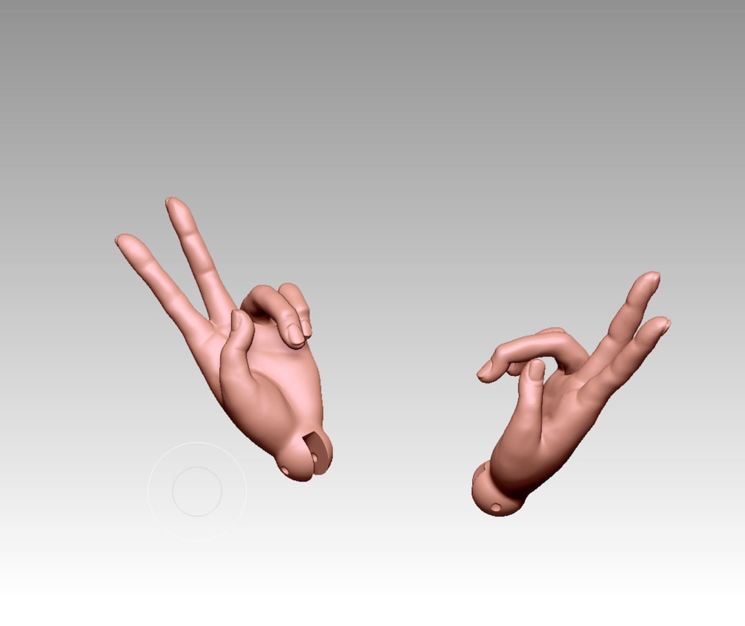 Two Pairs 3d Model Hands STL File for Bjd Doll for 3d Printing - Etsy