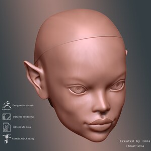 3d Model STL File Elf Head With Wig Shell and Eyes for 3d Printing - Etsy