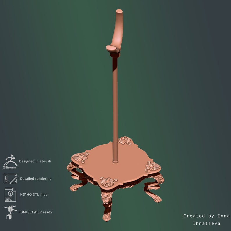 Baroque BJD Doll Stand 3D Model STL File - Etsy
