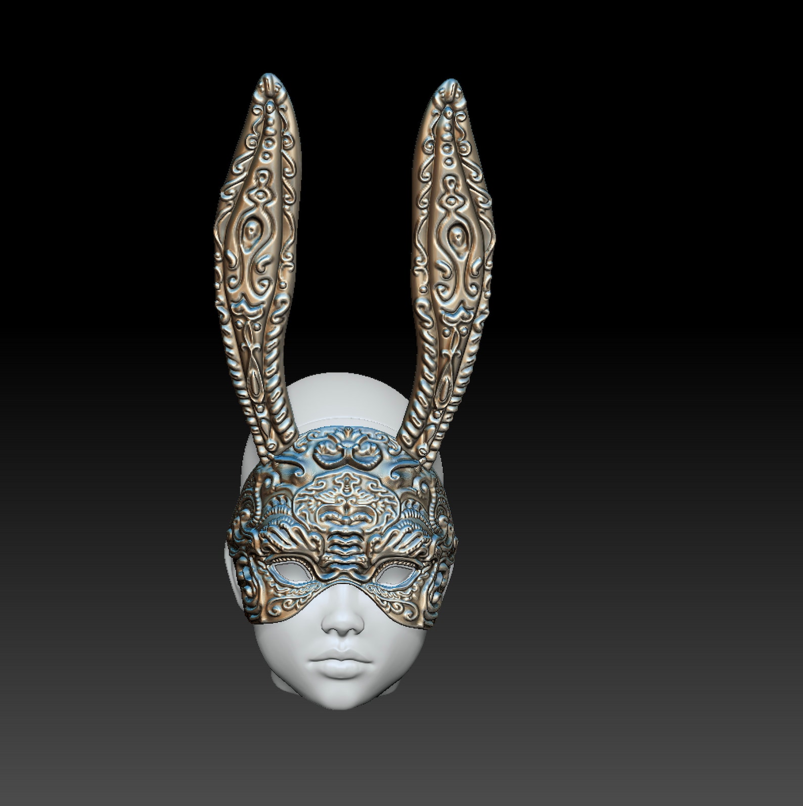 3d Model Bunny Masquerade Mask for Bjd Doll STL File for 3d | Etsy