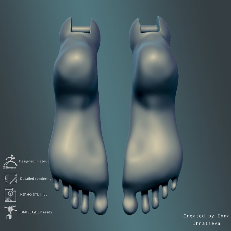 3d Model Heel Feet for Bjd Doll STL File for 3d Printing | Etsy
