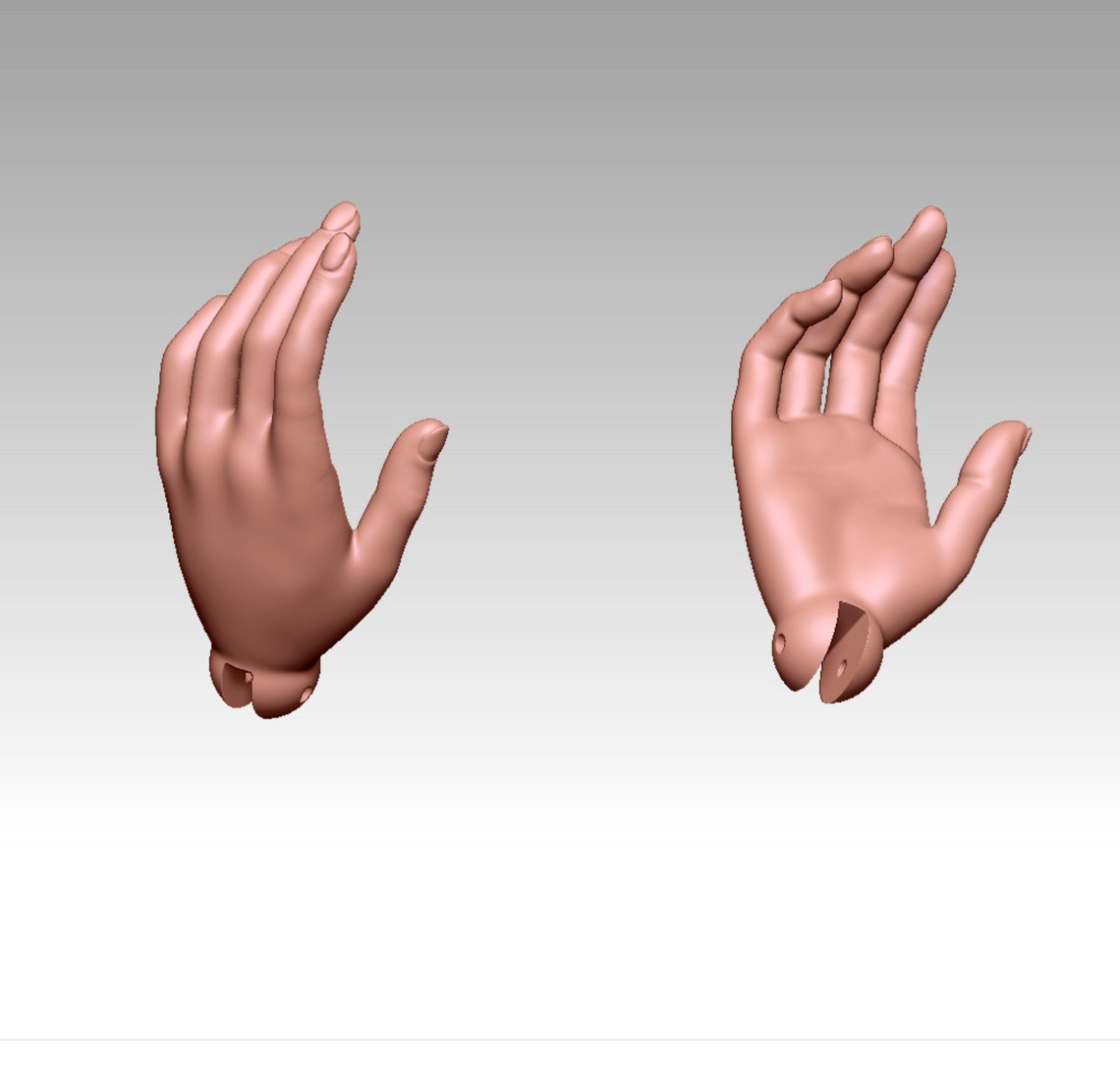 Two Pairs 3d Model Hands STL File for Bjd Doll for 3d Printing - Etsy