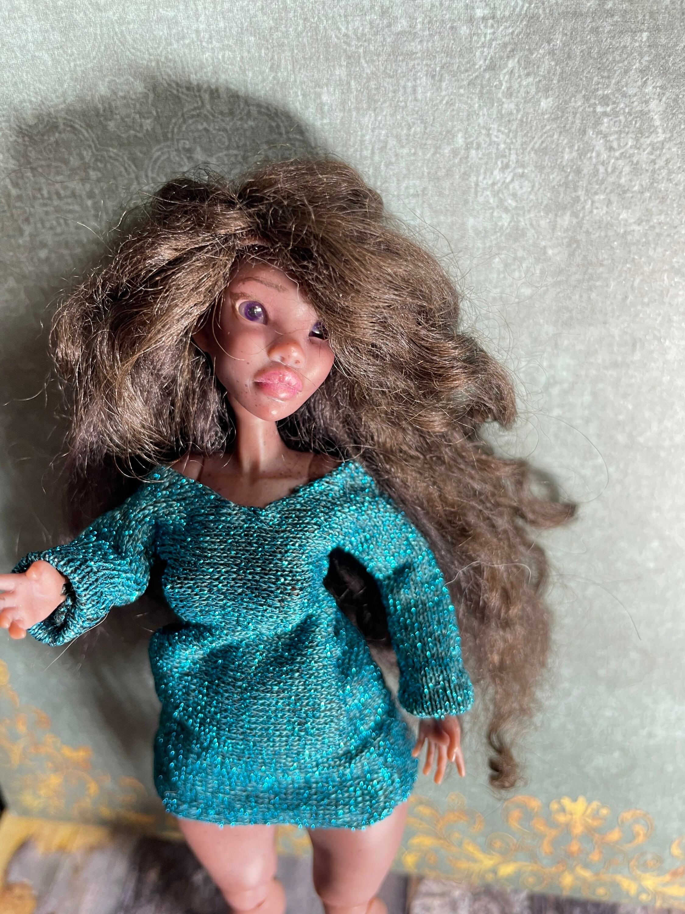 Dark Skin Tone BJD Doll Plus Size Dollhouse Miniature 1/12 Scale - Etsy