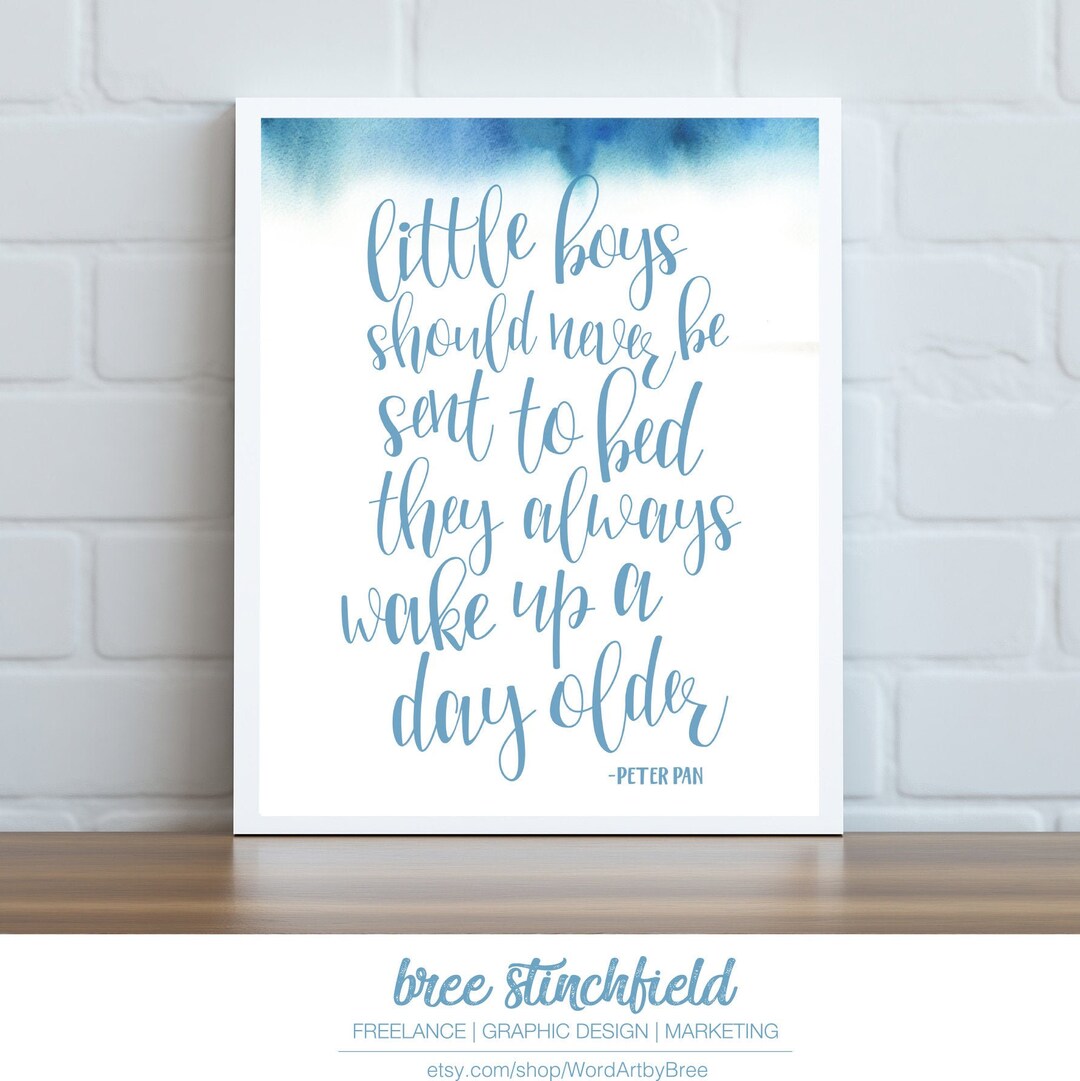 Peter Pan Nursery Art. Peter Pan Quote. Baby Boy Nursery. Baby Boy ...