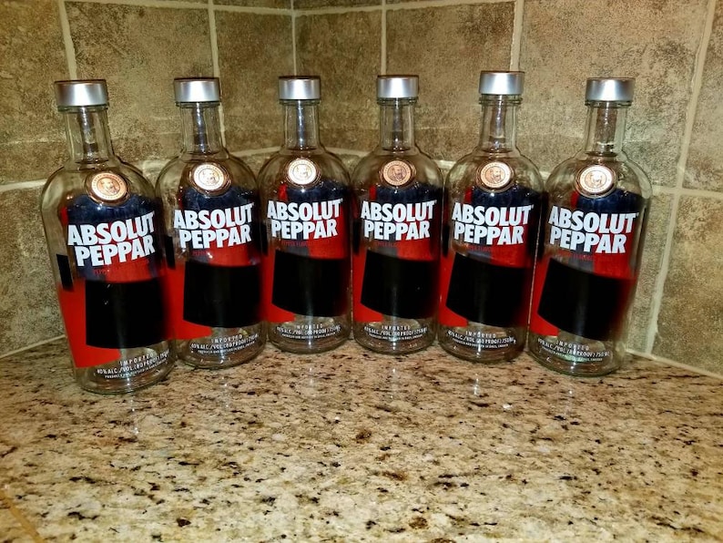 Set of 6- (750ML) Empty Absolut Vodka Bottles With Lids. - Etsy