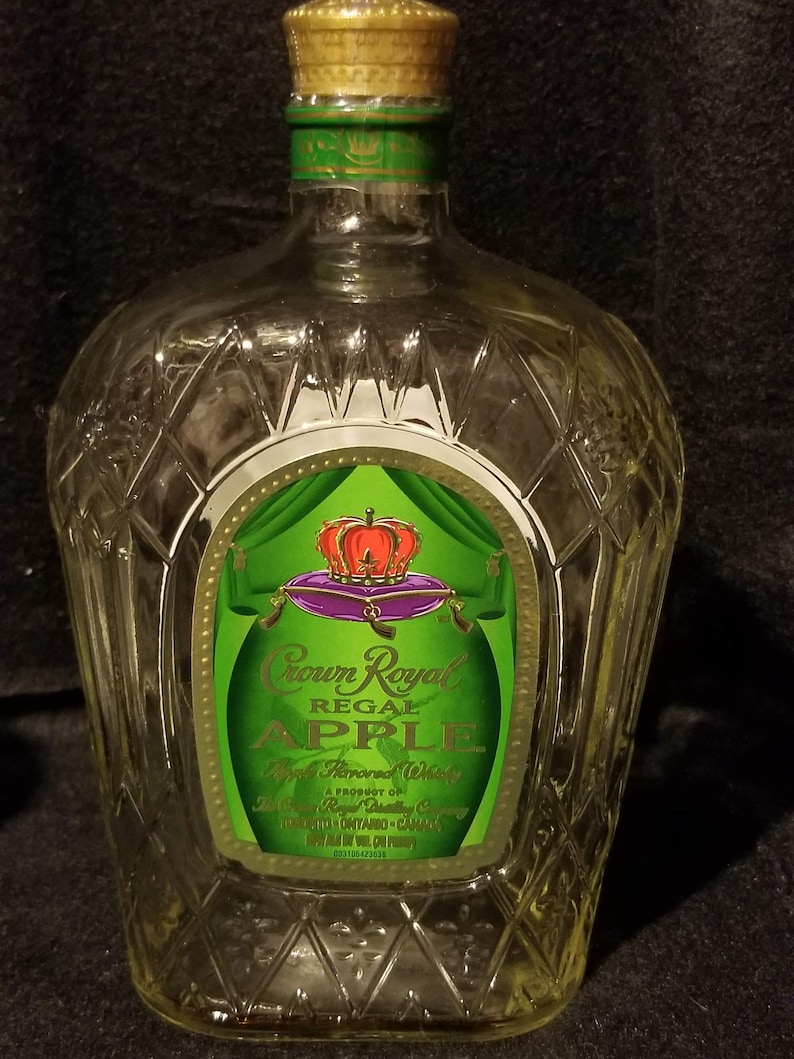 Empty Crown Royal Whiskey Bottle With Lid, Clean Liquor Bottle - Etsy