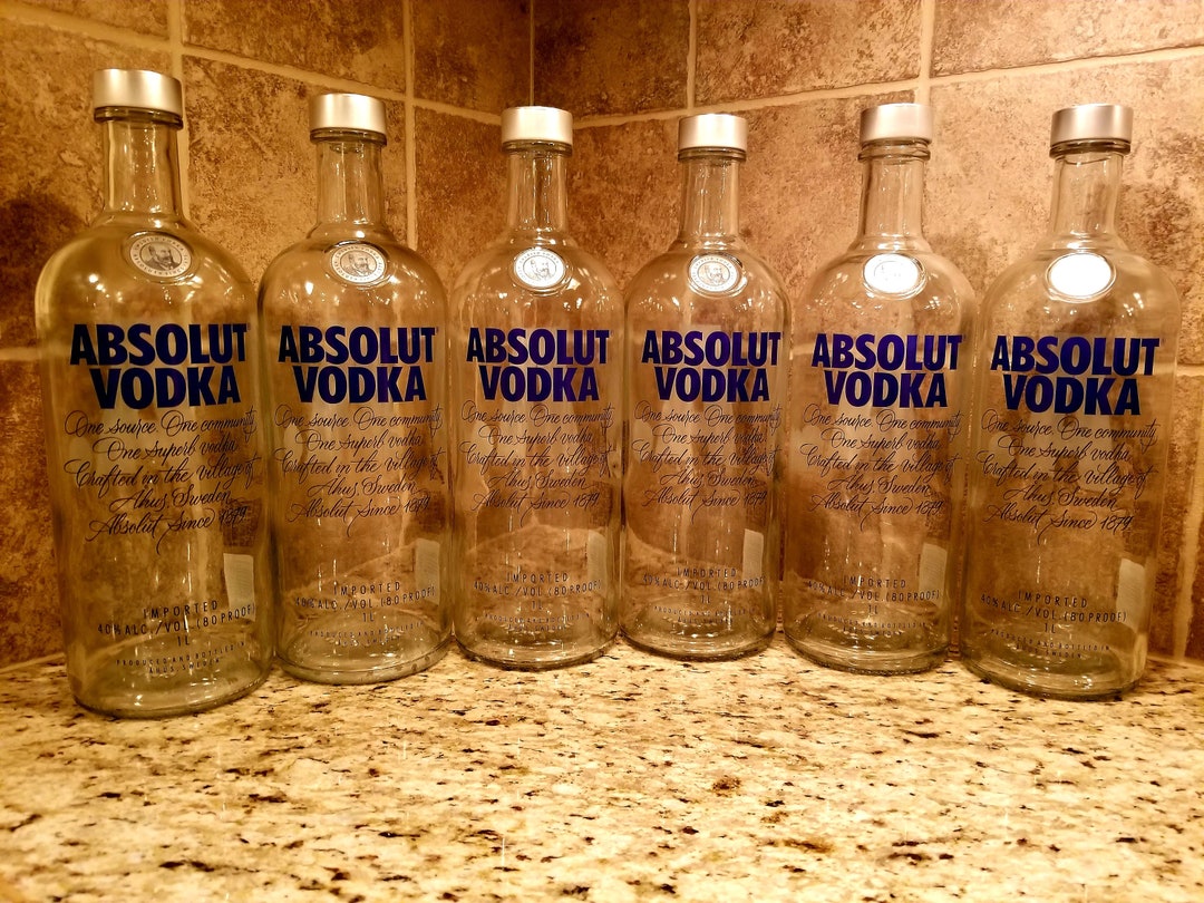 Set of 6- (750ML) Empty Absolut Vodka Bottles With Lids. - Etsy