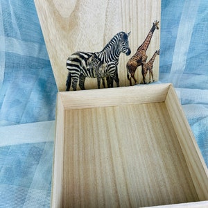 Unique Wooden Jewelry Box With Safari Animals Motif - Etsy