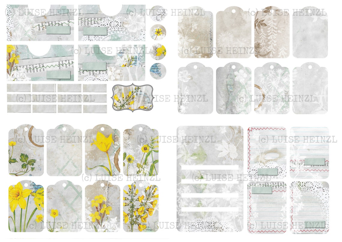 Botanical Field Notes Junk Journal Kit Digital Printable Junk | Etsy