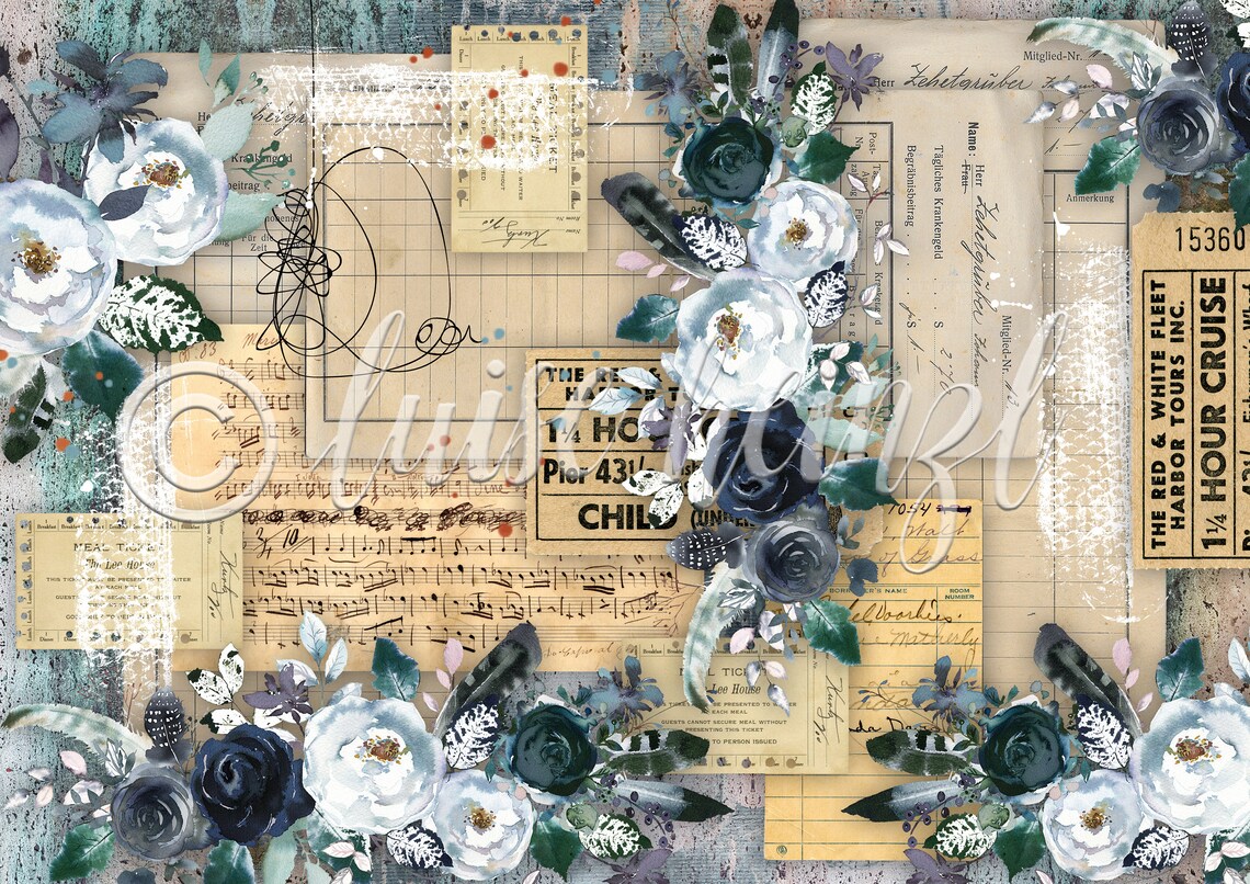 Vintage Collage Junk Journal Pages Collage Junk Journal Kit - Etsy