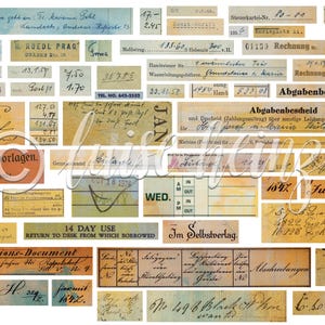 VINTAGE SNIPPETS Ephemera Pack, Creative Vintage Snippet Set With Cutouts From Old Documents for ...