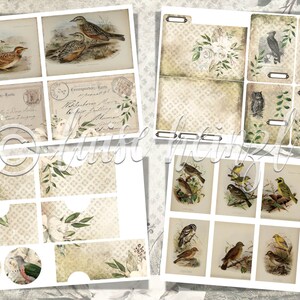 Nostalgic Birds Junk Journal Kit, Digital Printable Download Paper ...