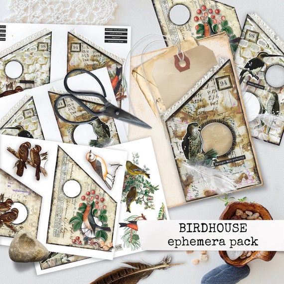 Birdhouse Ephemera Pack Vintage Birds Pocket Ephemera for - Etsy