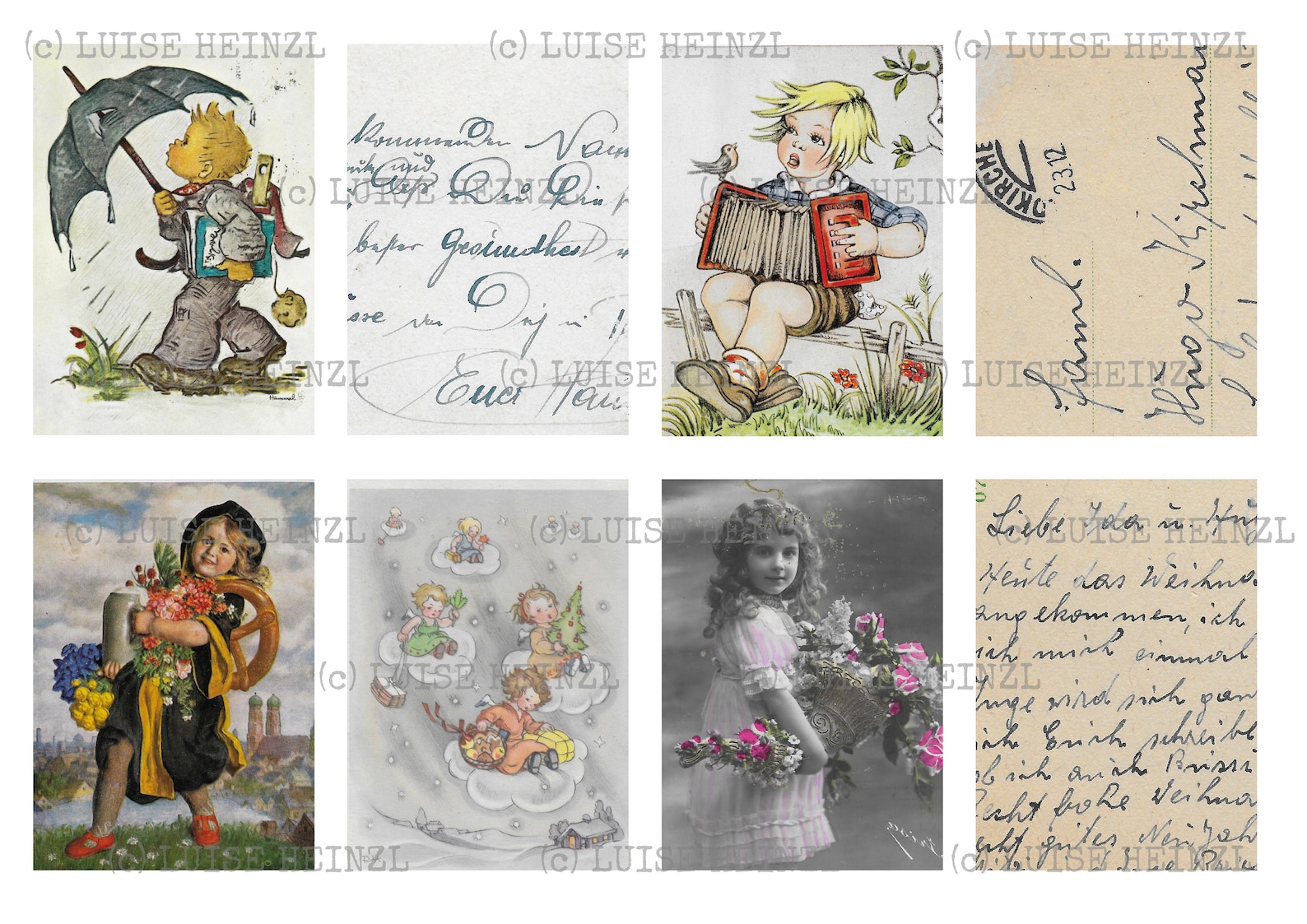 VINTAGE ATC Mini Postcards Journal Printable Junk Journal - Etsy