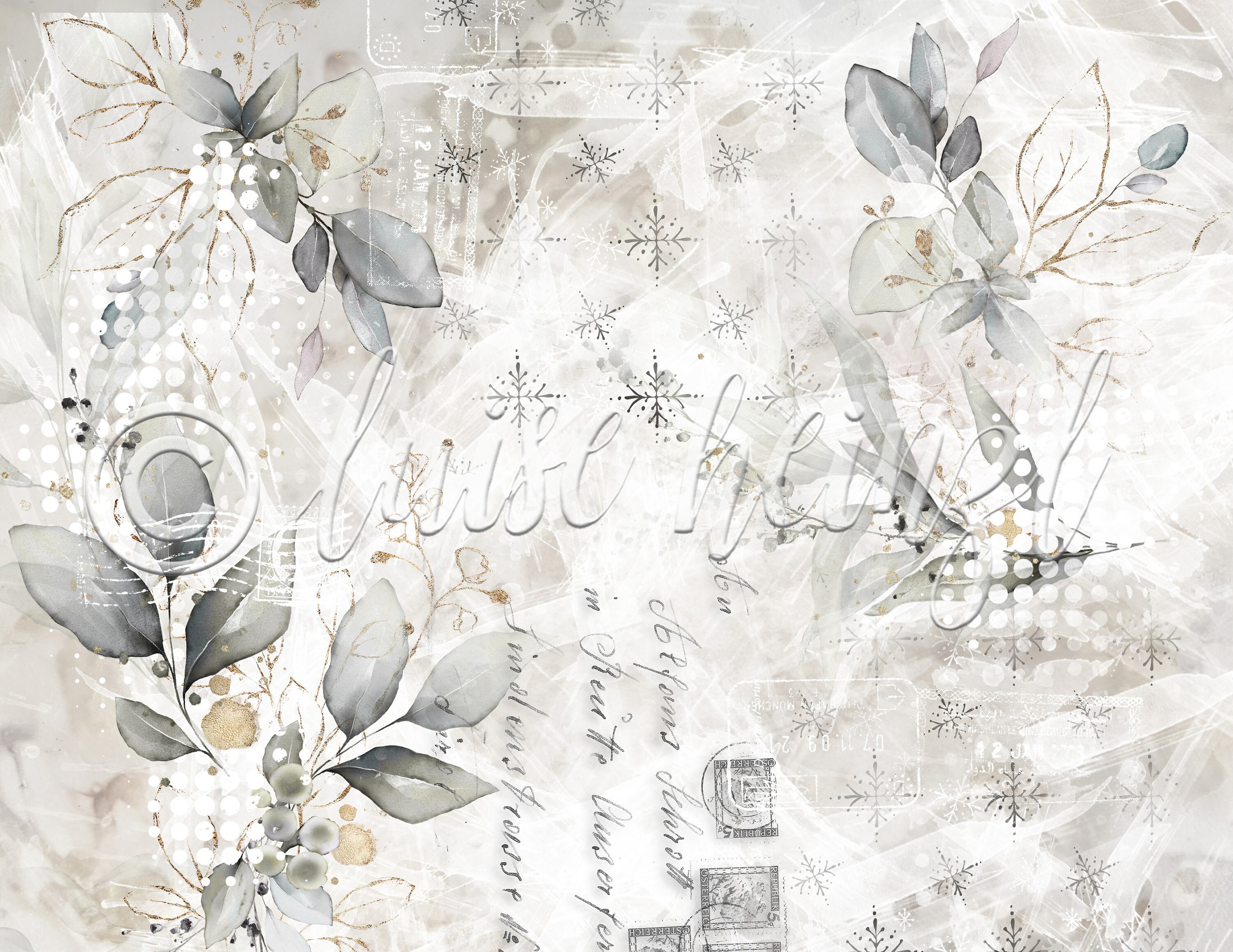 A WINTER'S DAY Junk Journal Backgrounds, Wintry Junk Journal Pages ...