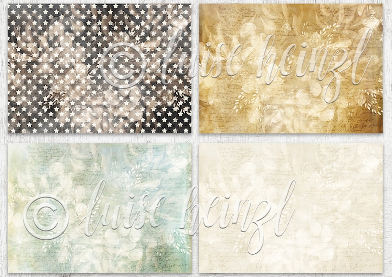 STEAMY FLORAL SMOKE Journal Backgrounds Botanical Journal Paper Set for Junk Journals, Vintage ...