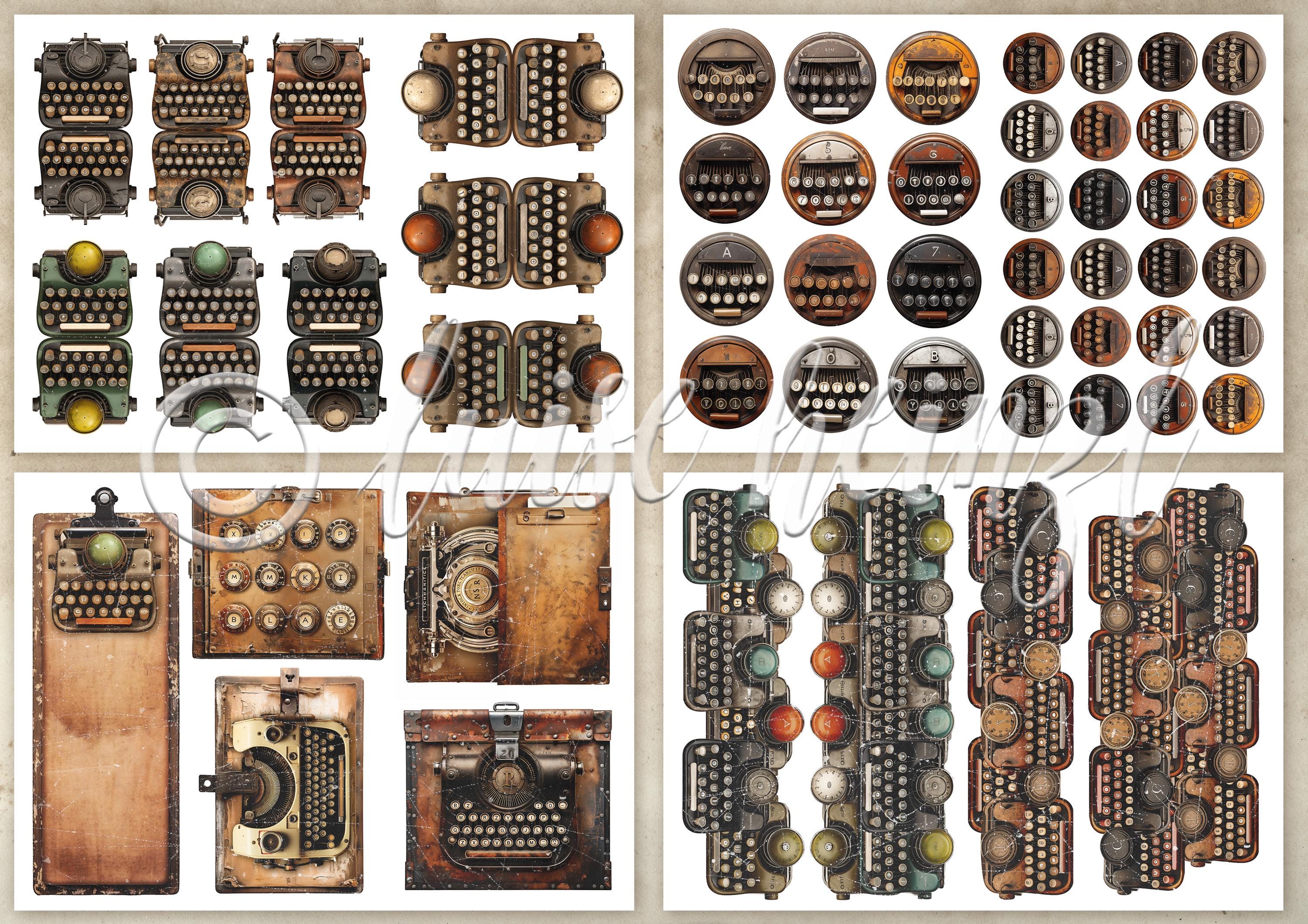 TYPEWRITER Ephemera Pack, Typewriter & Butterflies Fussy Cut Images ...