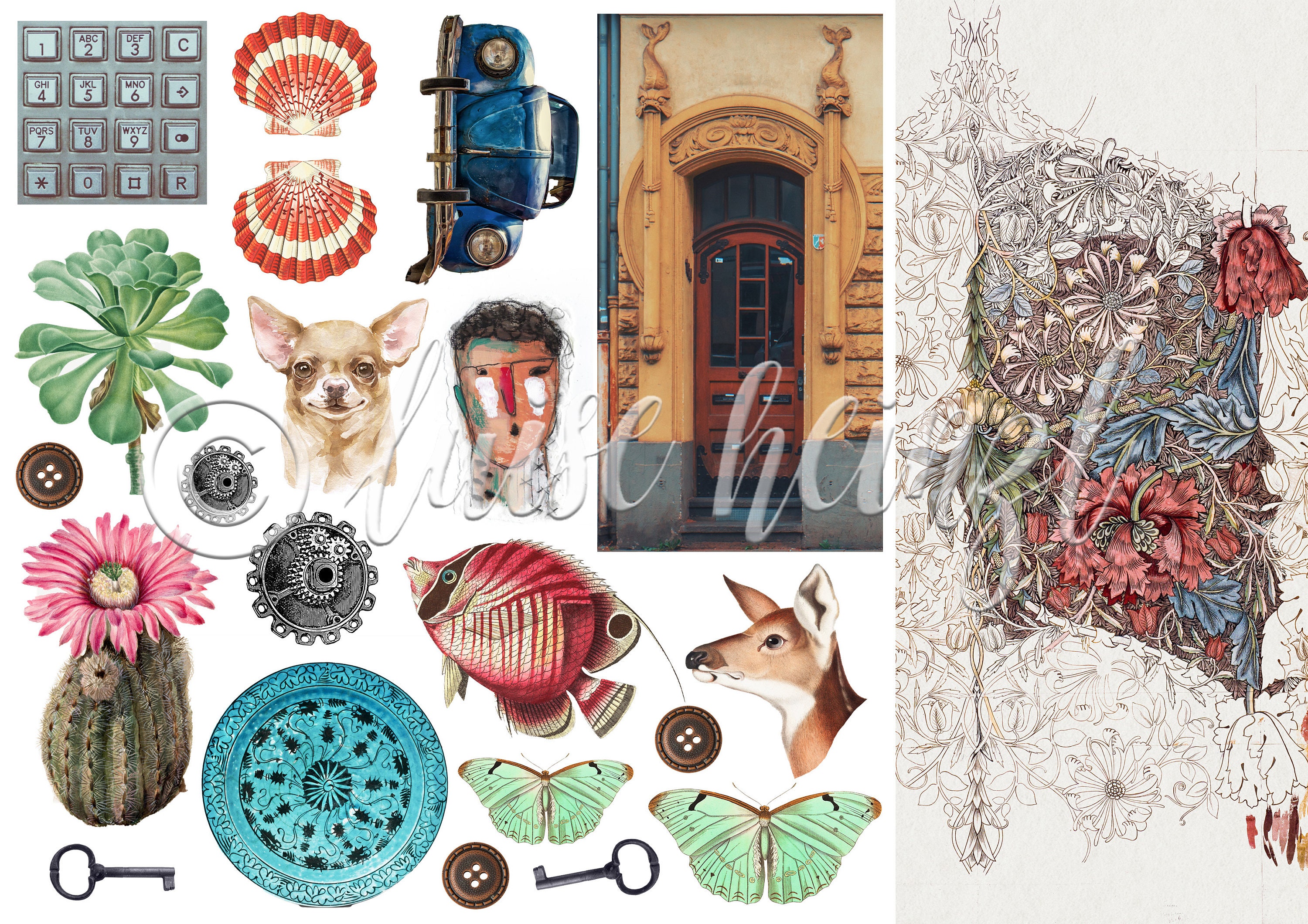 Paper Dolls FREDDIE Digital Printable Collage Sheets for Junk Journal ...