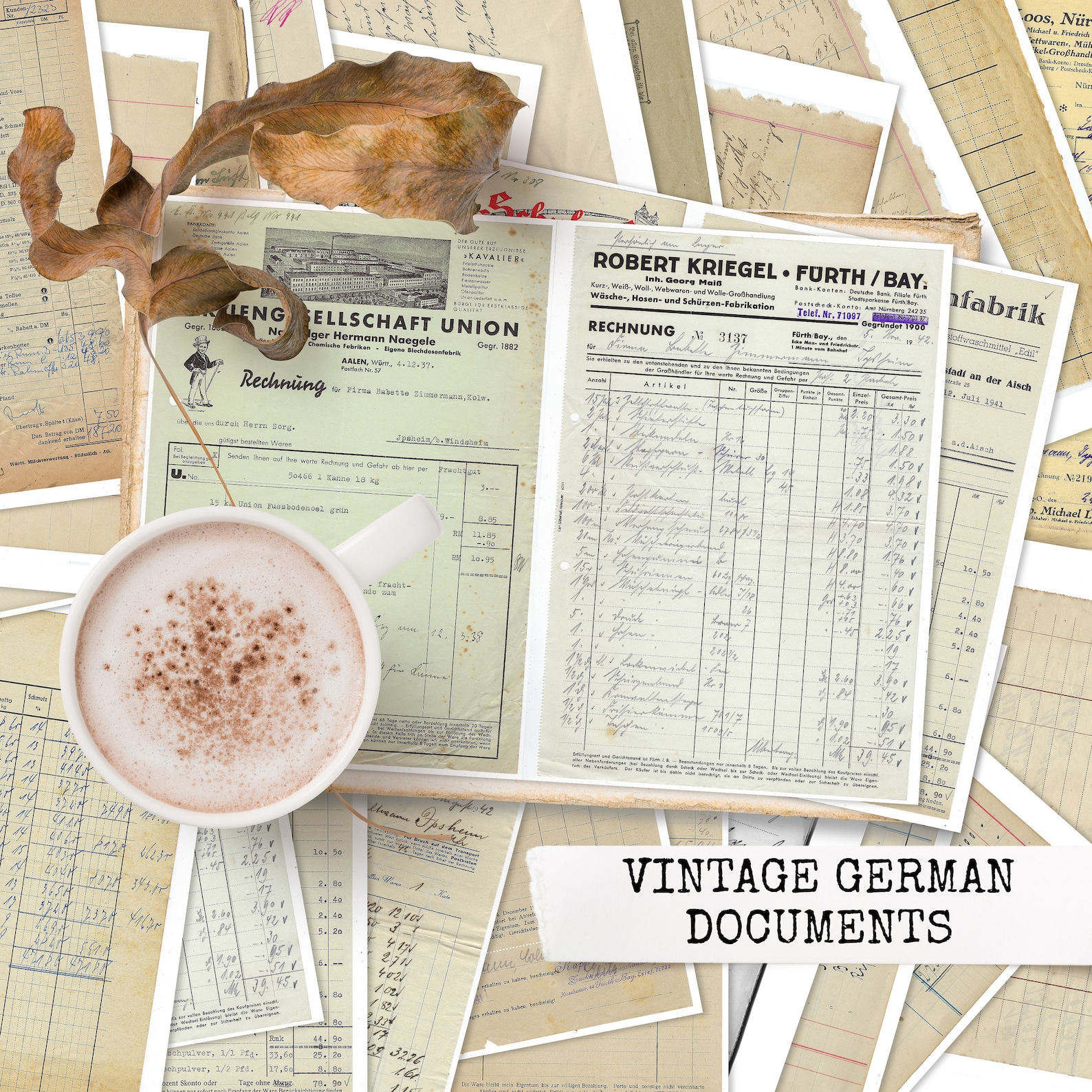 Vintage German Documents Ledger Paper Digital Printable - Etsy