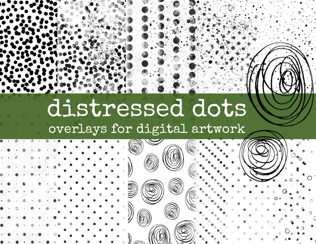 Distressed Dots Digital Stamps, Photoshop Overlay, Cliparts for Digital ...