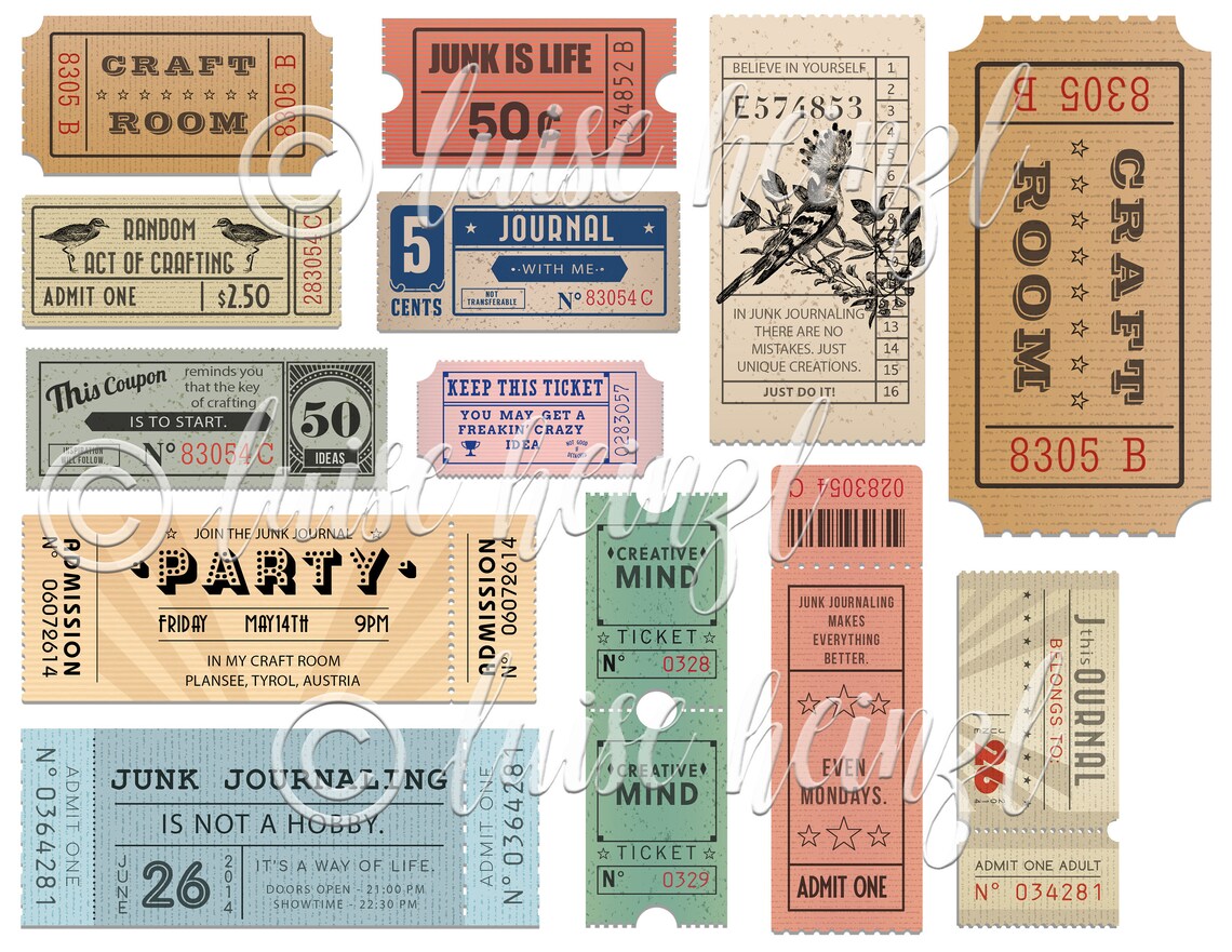 Junk Journal Quotes Ticket Ephemera Vintage Ticket Ephemera - Etsy